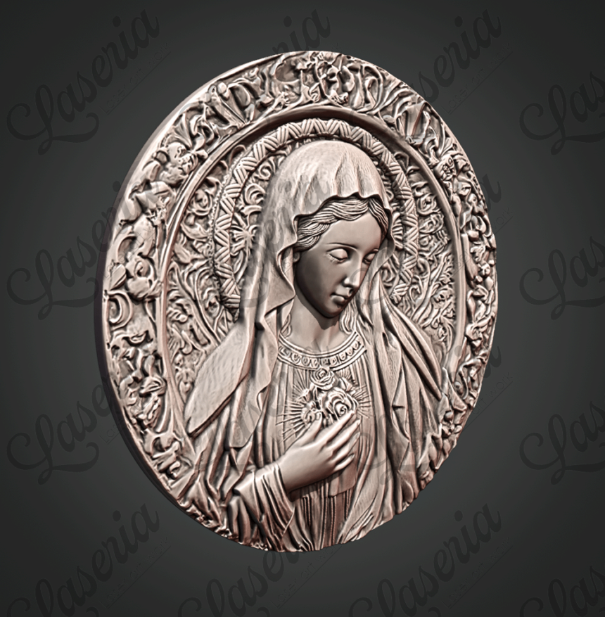 3D STL Design Virgin Mary Relief for CNC Routers and 3D Printing | Mary ...
