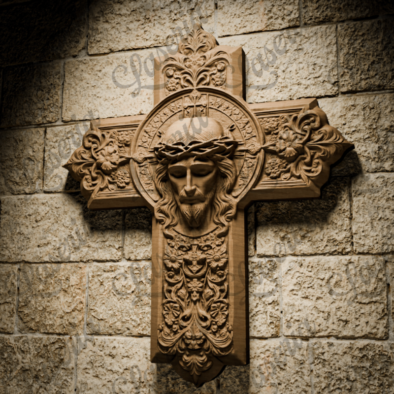 3D STL Digital File Jesus Christ Cross Relief | CNC Router Engraving ...